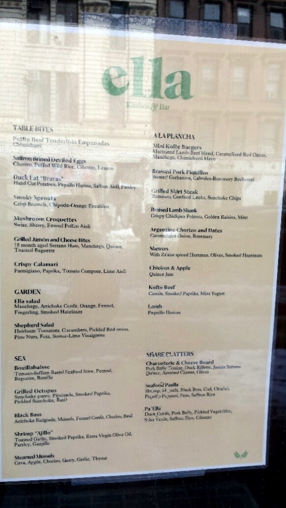 'ELLA' TO REPLACE CAFE RONDA; CHECK OUT THE MENU