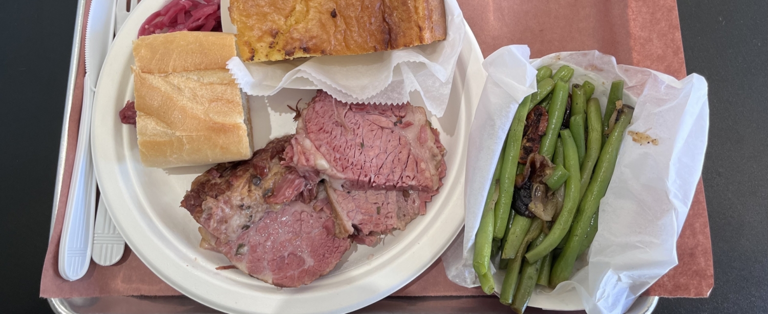 Here’s the Dish: Au Jus’s Corned Beef Platter With Sides