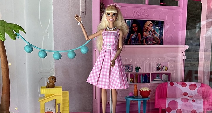 Barbie Steps From Cleaners' Window to Limelight