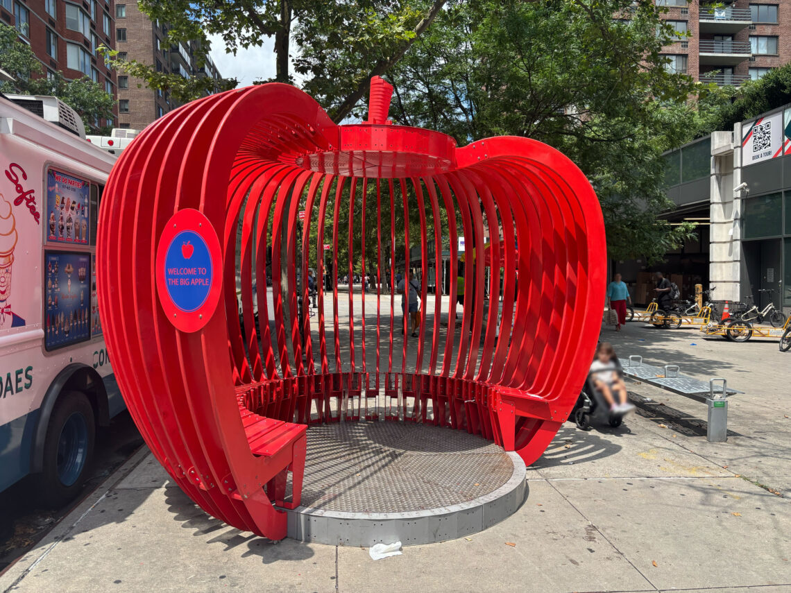 Big Red Apple Sculpture Appears on Upper West Side Sidewalk: What Is It?