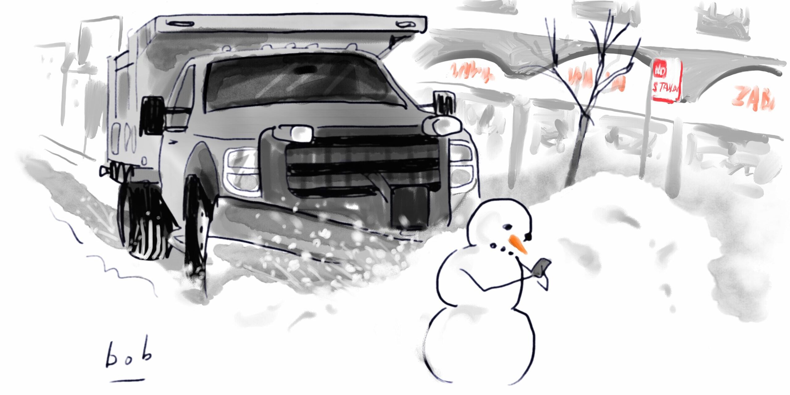 WSR Cartoon: Snow Cleanup on the UWS, Almost Done