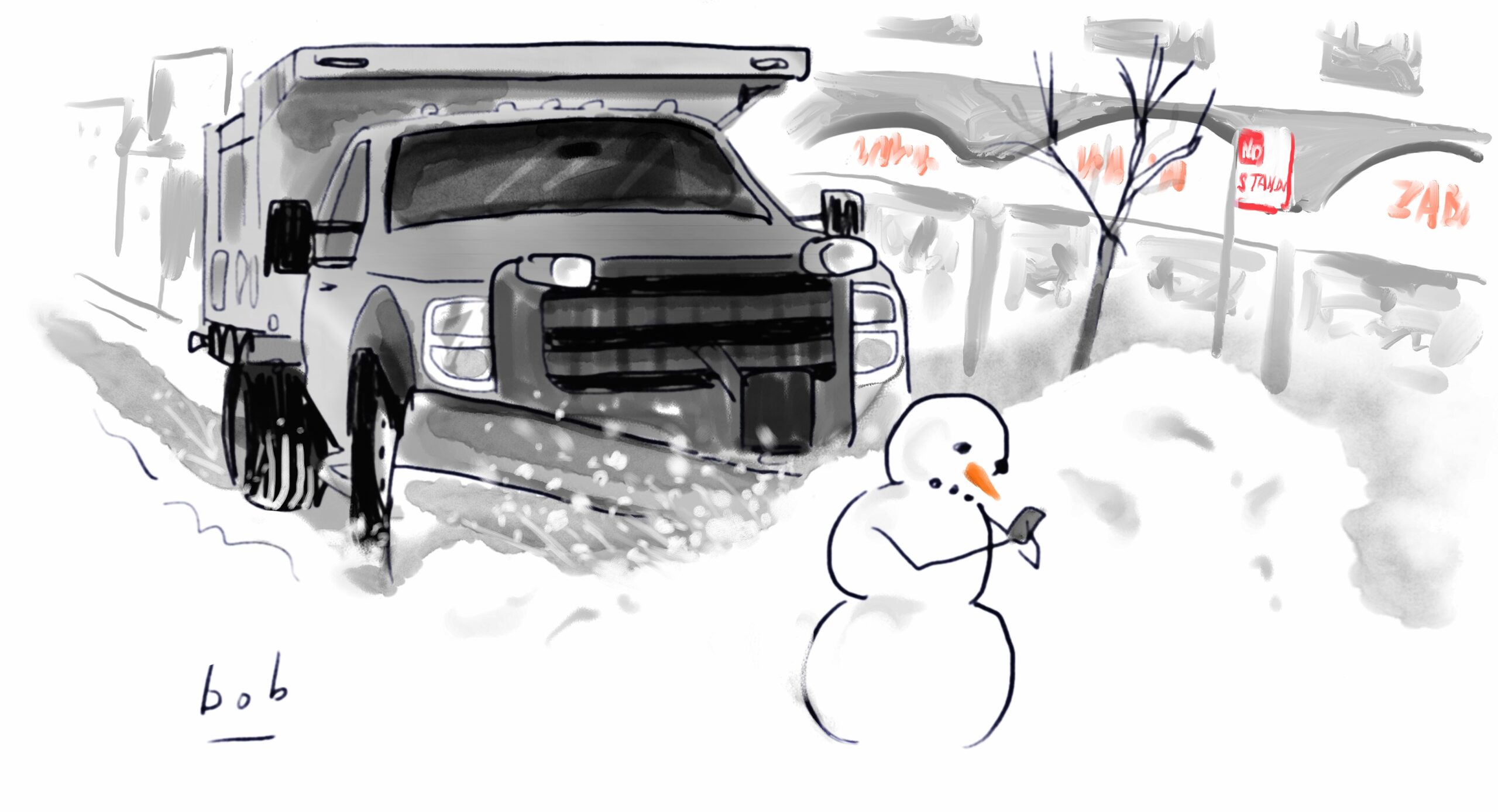 WSR Cartoon: Snow Cleanup on the UWS, Almost Done